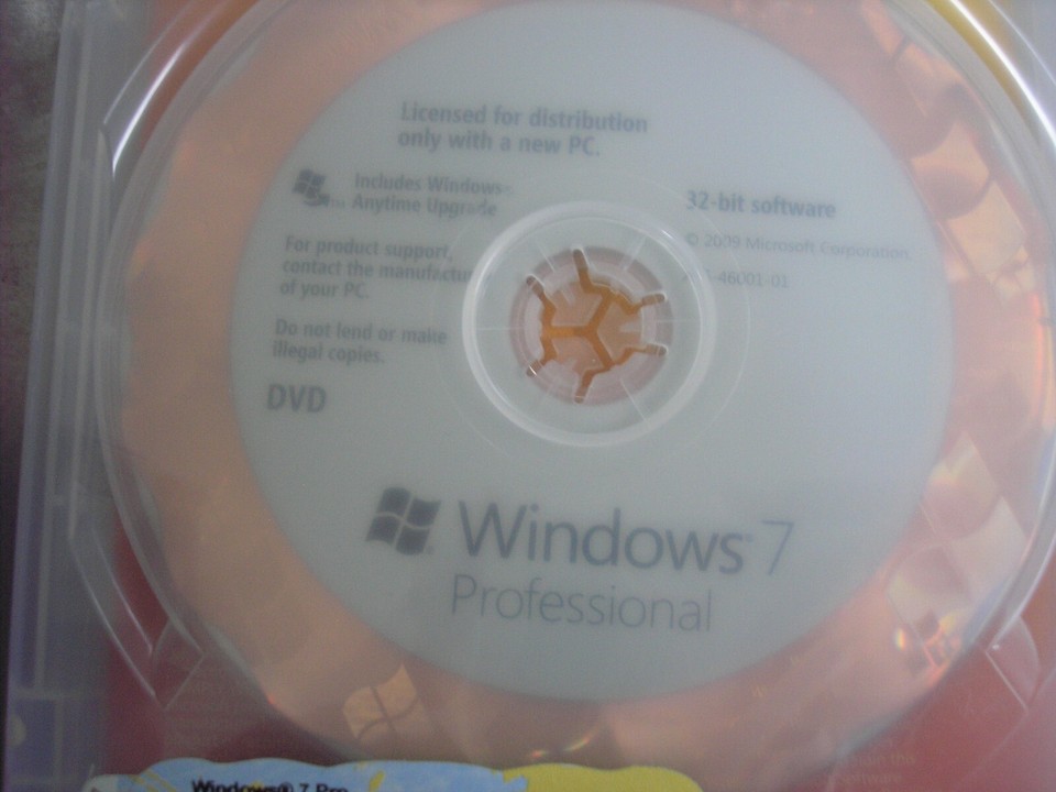 Microsoft Windows 7 Professional 32 bit Full English DVD MS WIN =NEW ...