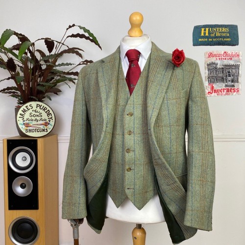 Hunters of Brora (42R) HANDMADE Scottish Shooting TWEED Jacket ...