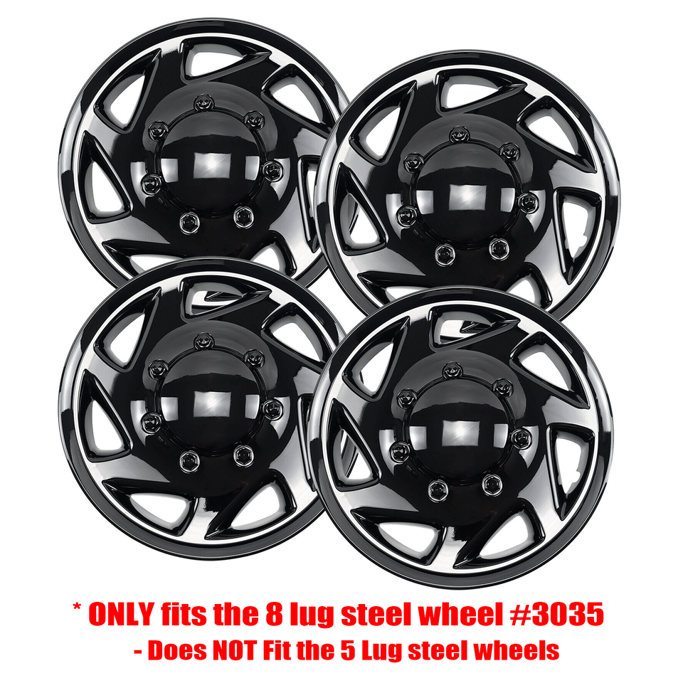 4x For Ford E350 E450 Econoline Van 1997-2023 16" BLK Full Wheel Covers ...