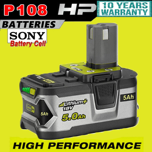 18V 5.0AH For Ryobi Plus P108 Battery RB18L50 RB18L40 P107 P109 | eBay