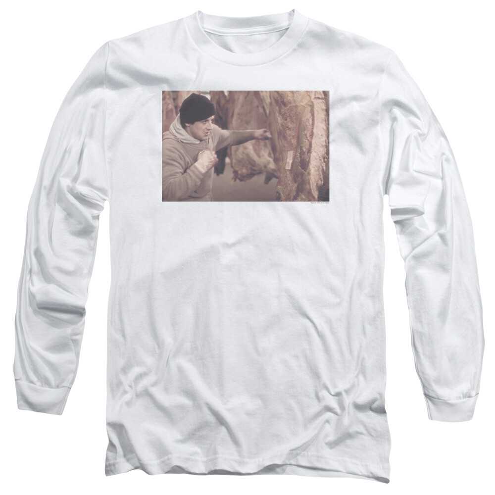 Rocky Long Sleeve T-Shirt Punching Meat White Tee | eBay
