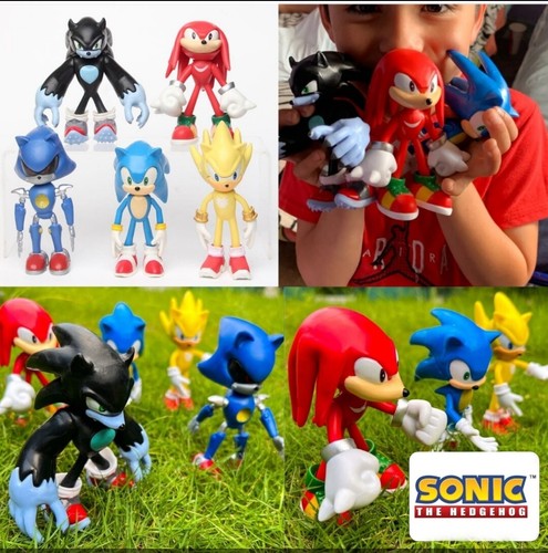 5 Sonic The Hedgehog Figurines Lot Of 5 Pcs Super Sonic Robot Knuckles ...