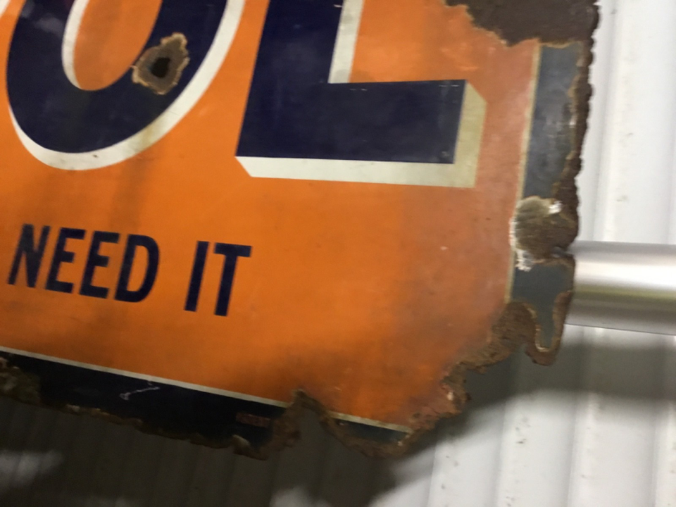 VIROL Railway original enamel sign 48” x 21” - rusty, large. | eBay UK