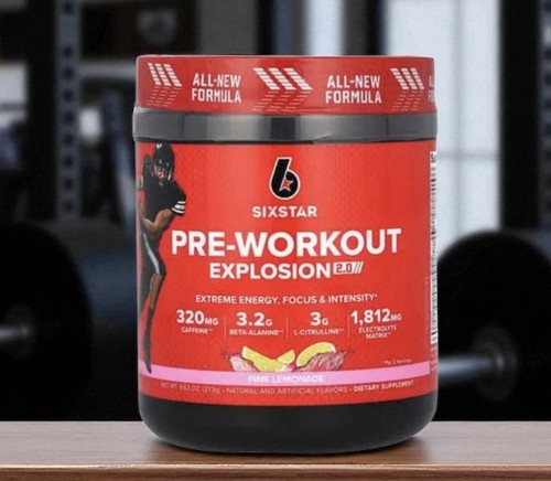 SixStar Pre-Workout Explosion 2.0 Fruit Punch 9.52oz Enhanced ...