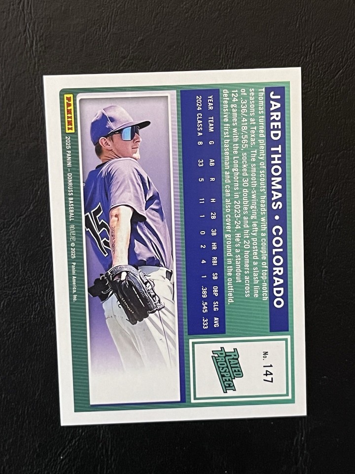 2025 Panini Donruss Baseball Green #147 Jared Thomas /199 Rockies | eBay