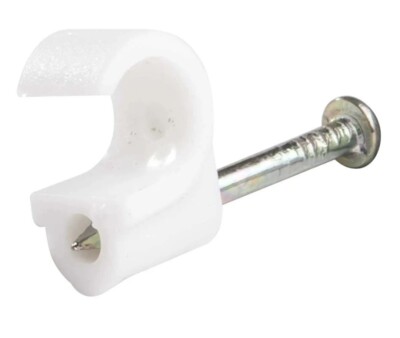 TOWER 8mm ROUND WHITE CABLE CLIPS BUNDLE 12 box (600) Free postage ...