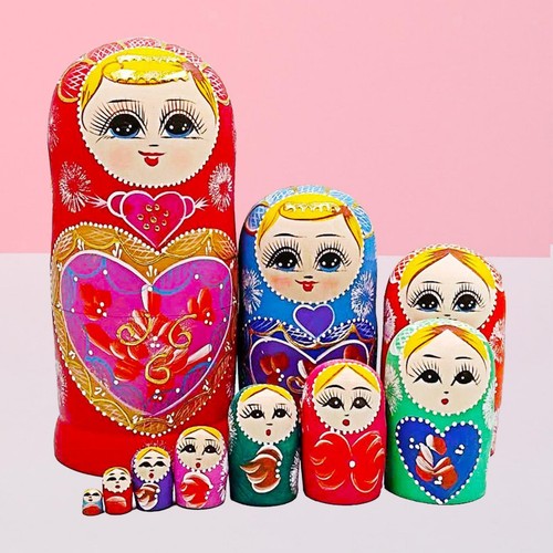 10x Matryoshka Wishing Gift Cute Children Toys Traditional Beautiful ...