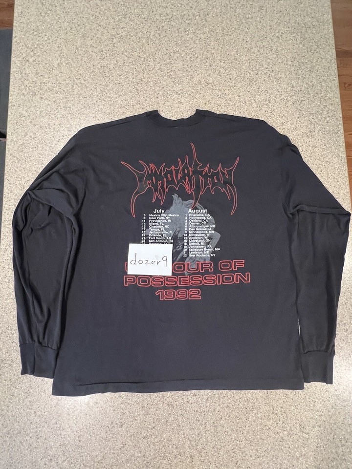 Immolation Dawn Of Possession Vintage 1992 Tour Shirt Long Sleeve XL ...
