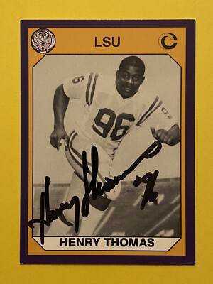 HENRY THOMAS Signed 1990 Collegiate Collection LSU Tigers #105 ...