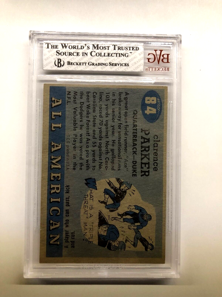 1955 Topps All American #84 Ace Parker - Duke - BVG 7 | eBay