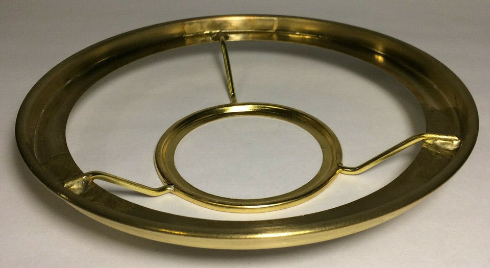 New 7" Fitter Solid Brass Shade Ring Holder For No. 2 Brass Plated ...