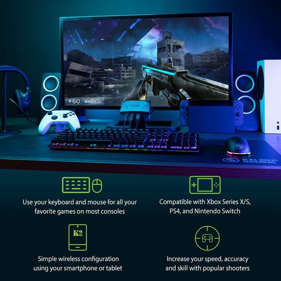 IOGEAR KeyMander 2 Keyboard/Mouse Adapter Plus Controller Crossover ...
