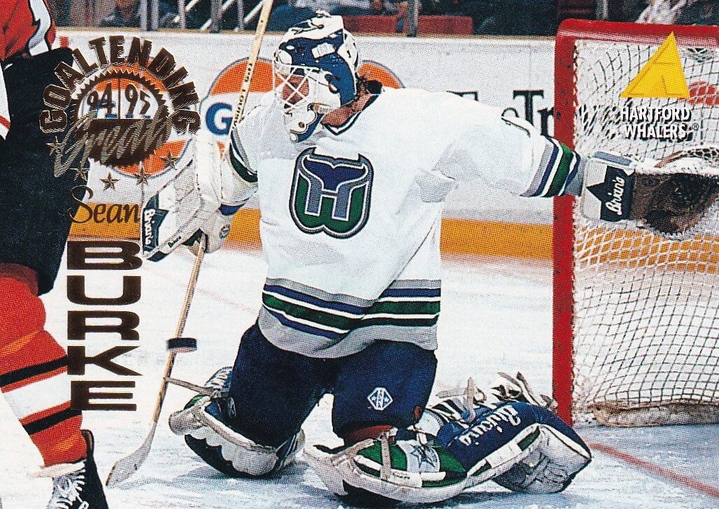 🏒 94-95 PINNACLE GOALTENDING GREATS - SEAN BURKE #GT12 HARTFORD WHALERS ...