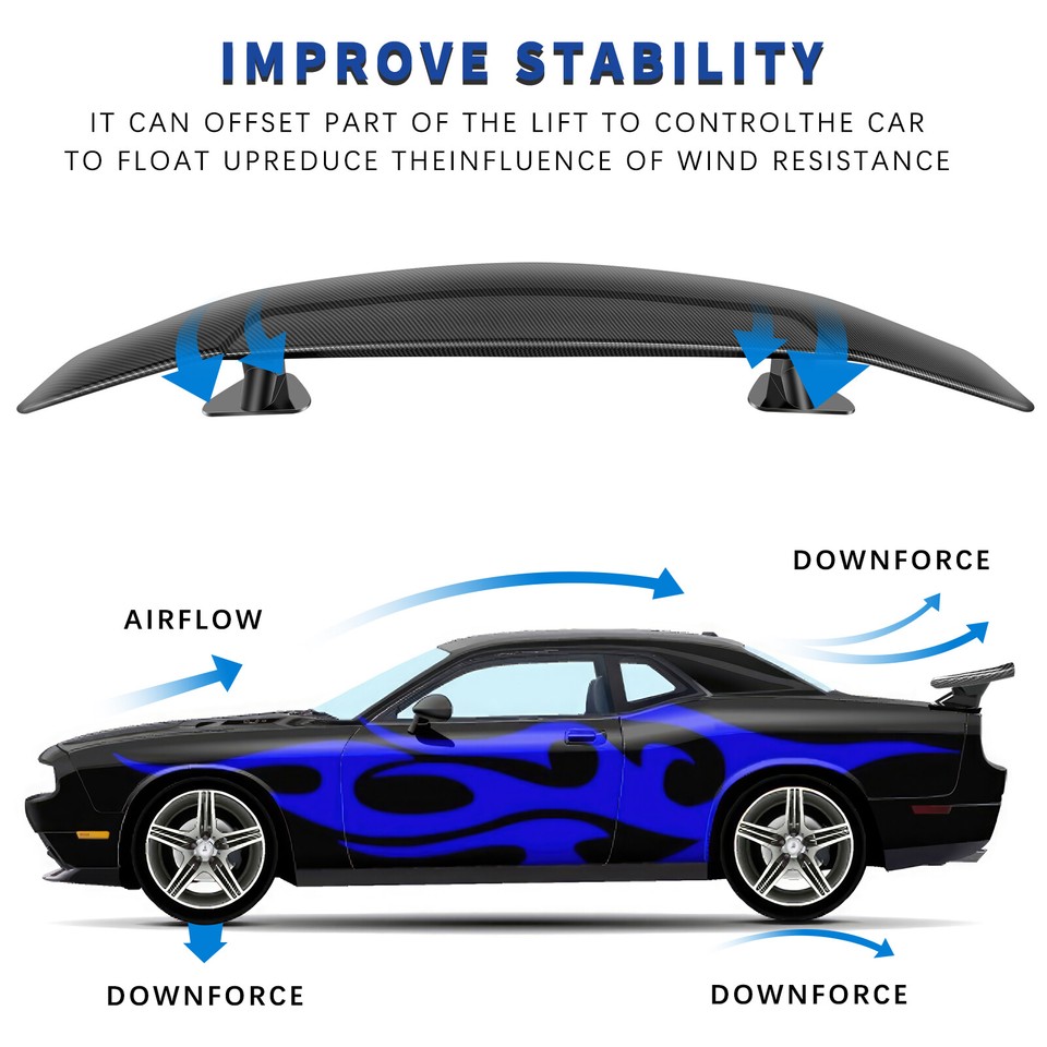 For Chevrolet Corvette C5 46" GT Rear Trunk Racing Spoiler Wing Lip ...