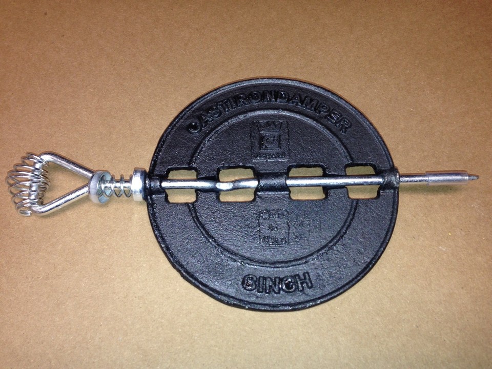 Imperial 6" Stove Vent Damper Flue Pipe Cast Iron Wood Fireplace Draft ...