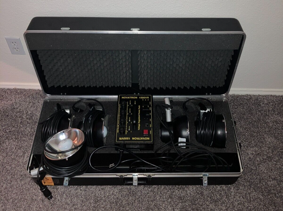 Novatron 1500VR 5 Light System Studio Lighting Kit Still Photography w ...