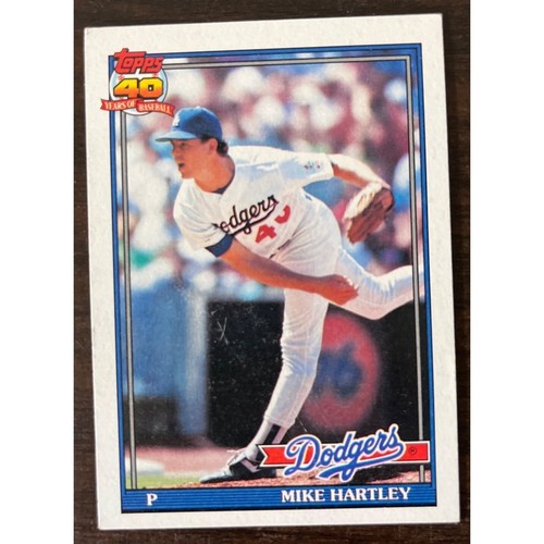 1991 Topps #199 Mike Hartley Los Angeles Dodgers MLB Major League ...