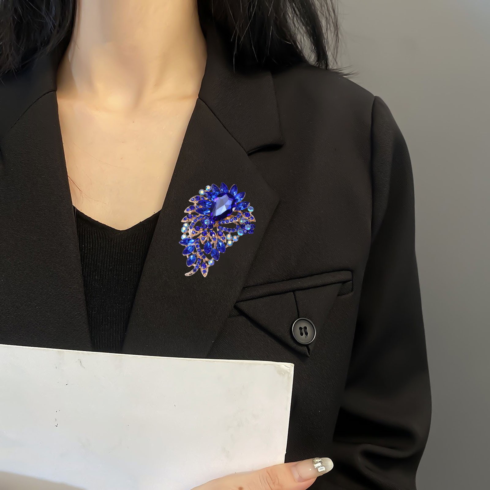 Vibrant Color Pin Elegant Colorful Rhinestone Badge Glass Brooch ...