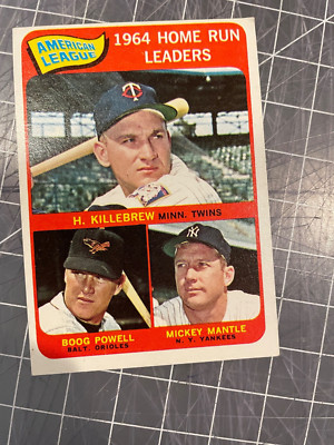 1964 TOPPS #3 HOME RUN LEADERS MICKEY MANTLE POWELL KILLEBREW BASEBALL ...