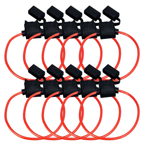 10 pack 14 gauge ATC loop fuse holder in-line AWG wire copper 12V power ...