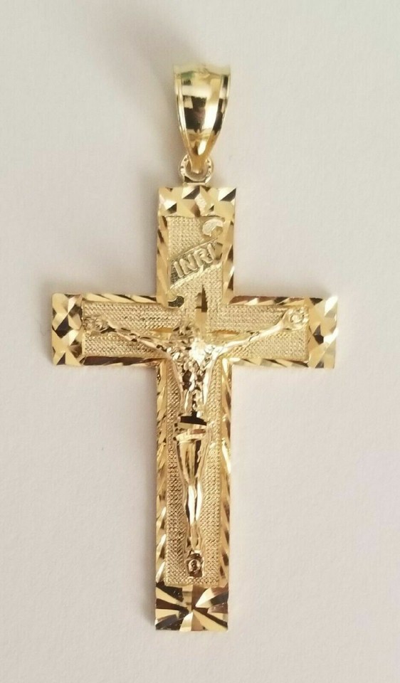 14K Solid Gold Crucifix Cross INRI Religious Pendant | eBay