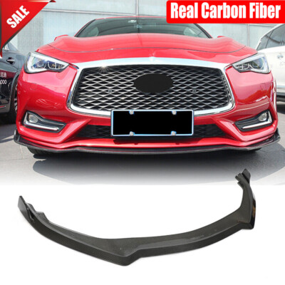 For Infiniti Q60 Sport Coupe 2016-2021 Real Carbon Front Bumper Lip ...
