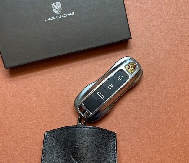 Genuine Porsche Leather Embossed Logo Key Pouch Case WAP0300370K for ...