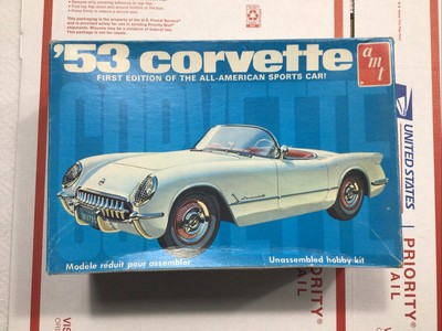 Vintage 1953 Corvette Model Car Kit AMT 1:25 - 1st Edition Sports Car T ...