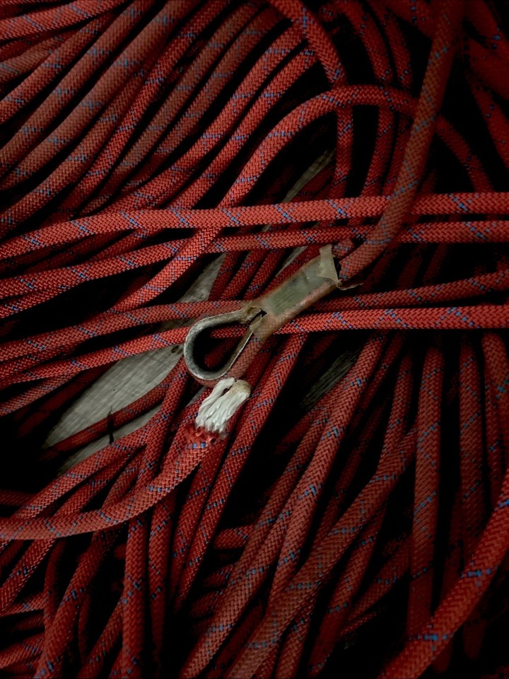 HTP red Static Line 600ft Spool 7/16 Diameter Static Rope Lightly Used ...