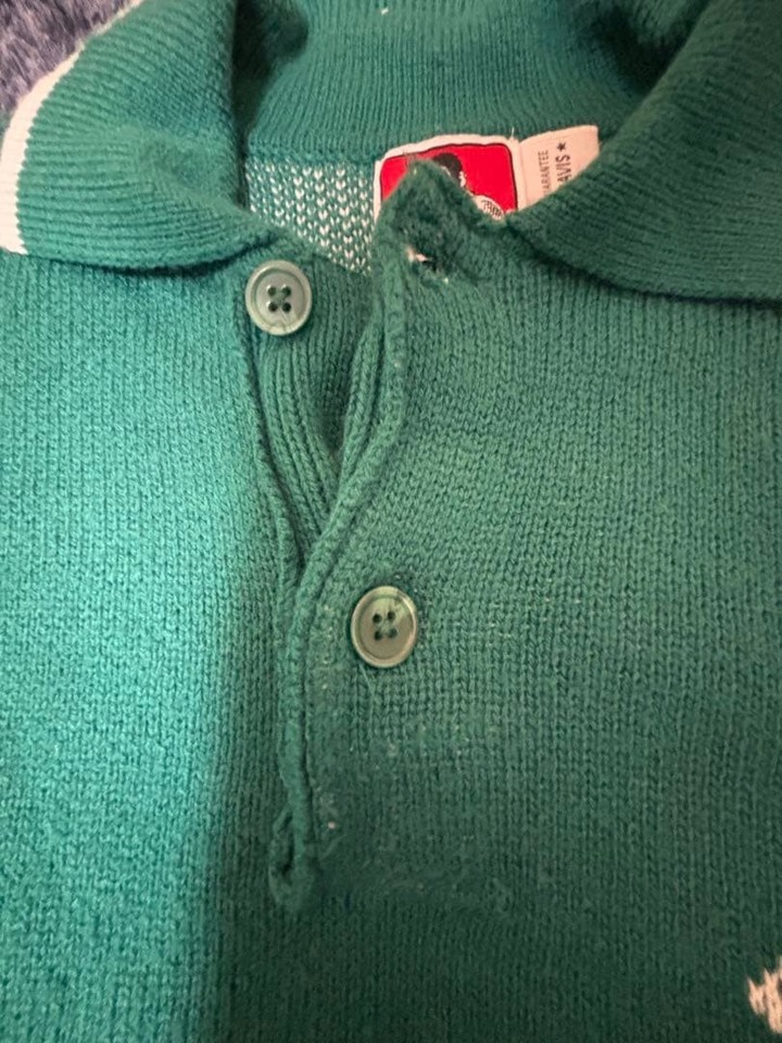 Ben Davis Polo Neck Sweater Green Logo Knit Japan | eBay UK