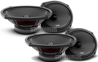 4x DS18 PRO-ZXI694BM 6x9" Mid-Range Bass 2400 Watt 4-Ohm Bullet Car ...