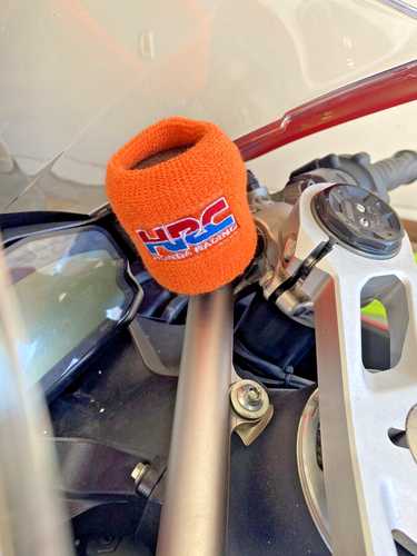 2x New Orange Clutch Brake Reservoir HRC CBR Motorcycle Car Sock Cover ...