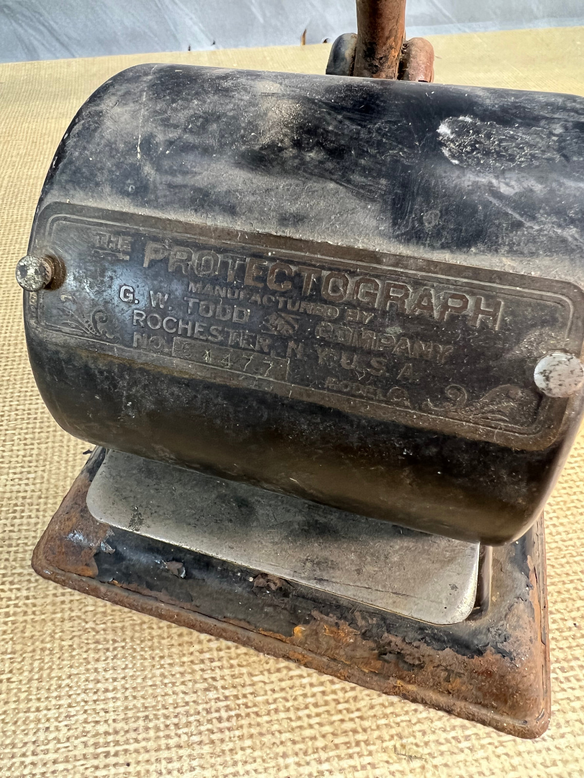 Antique GW Todd & Co Protectograph Mechanical Check Writer Model G USA ...