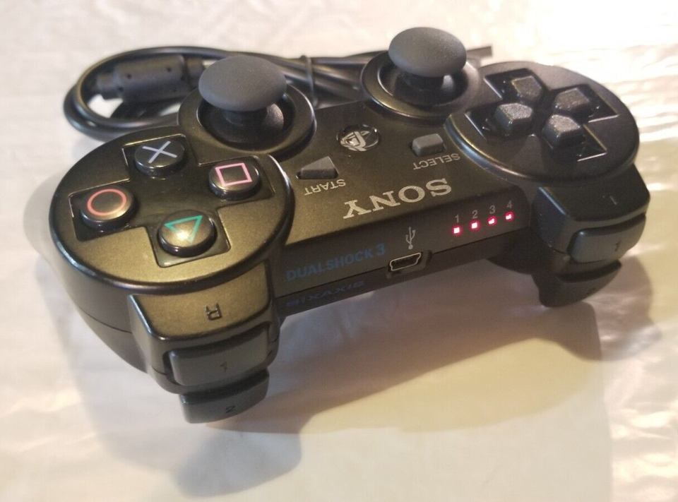 Sony Playstation 3 (PS3) Sixaxis DualShock 3 Controller Black Genuine ...
