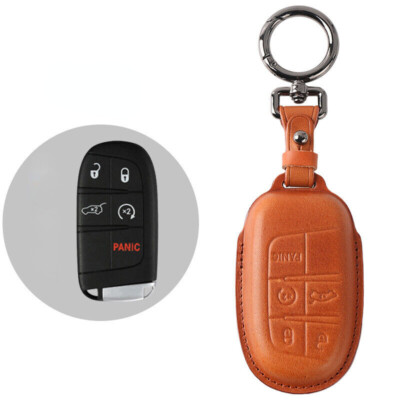 Leather Remote Key Fob Cover Case for Jeep Wrangler Compass Cherokee ...