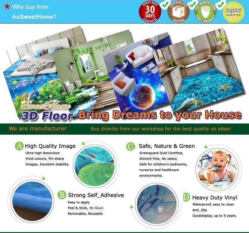 Green Nature Grass Moss 3D Floor Mural Photo Flooring Wallpaper Home ...