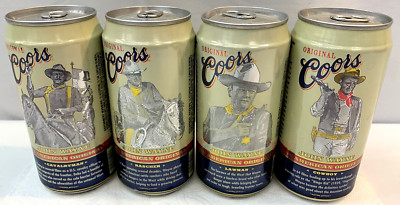 JOHN WAYNE Four (4) Can Set Aluminum Original COORS 12 Oz Cans Banquet ...