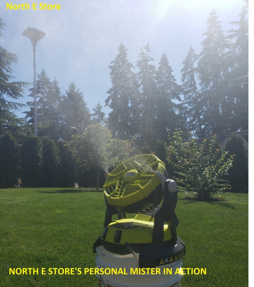 ☀ NEW RYOBI 18-Volt ONE + Hybrid Portable Bucket Top Misting Fan w ...