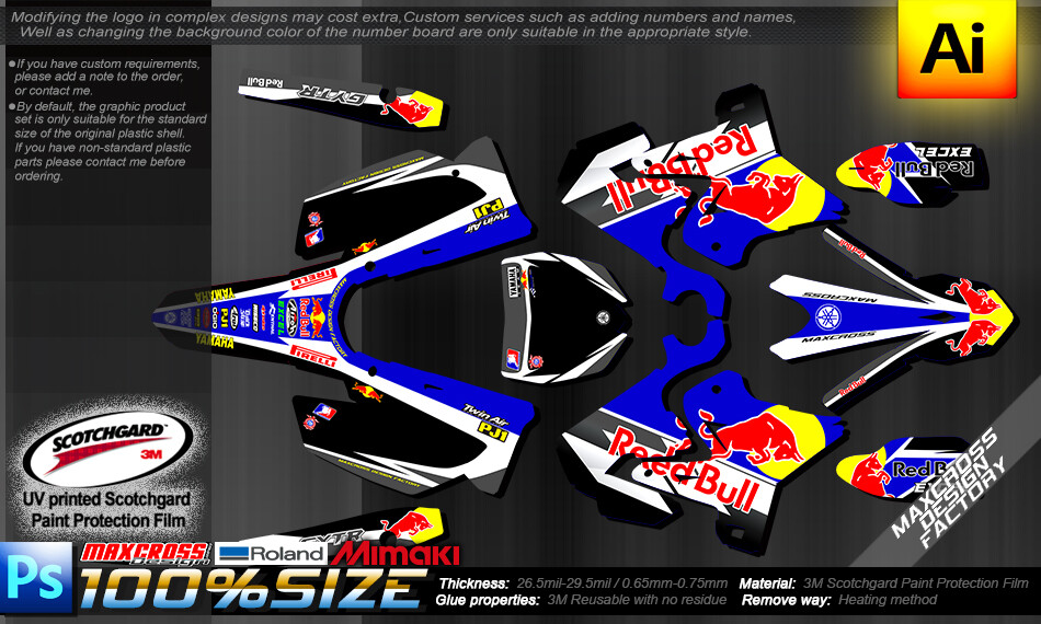 YAMAHA YZ UFO Restyled FOR 2002-2014 YZ125 YZ250 MAXCROSS GRAPHICS FULL ...