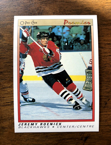 1990-91 O-Pee-Chee Premier Jeremy Roenick Rookie Card #100 Blackhawks ...