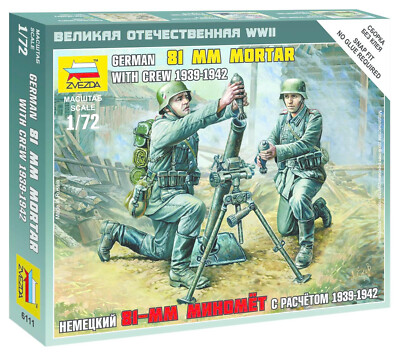 ZVEZDA 1:72 WWII German 81mm Mortar Crew Plastic Model Kit Figures | eBay