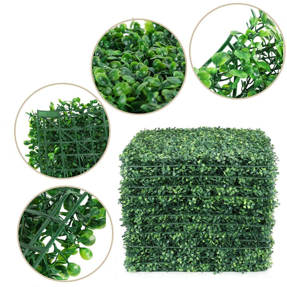 18PC Artificial Living Wall Hedge Plants Panels Tile Fence In/Outdoor ...
