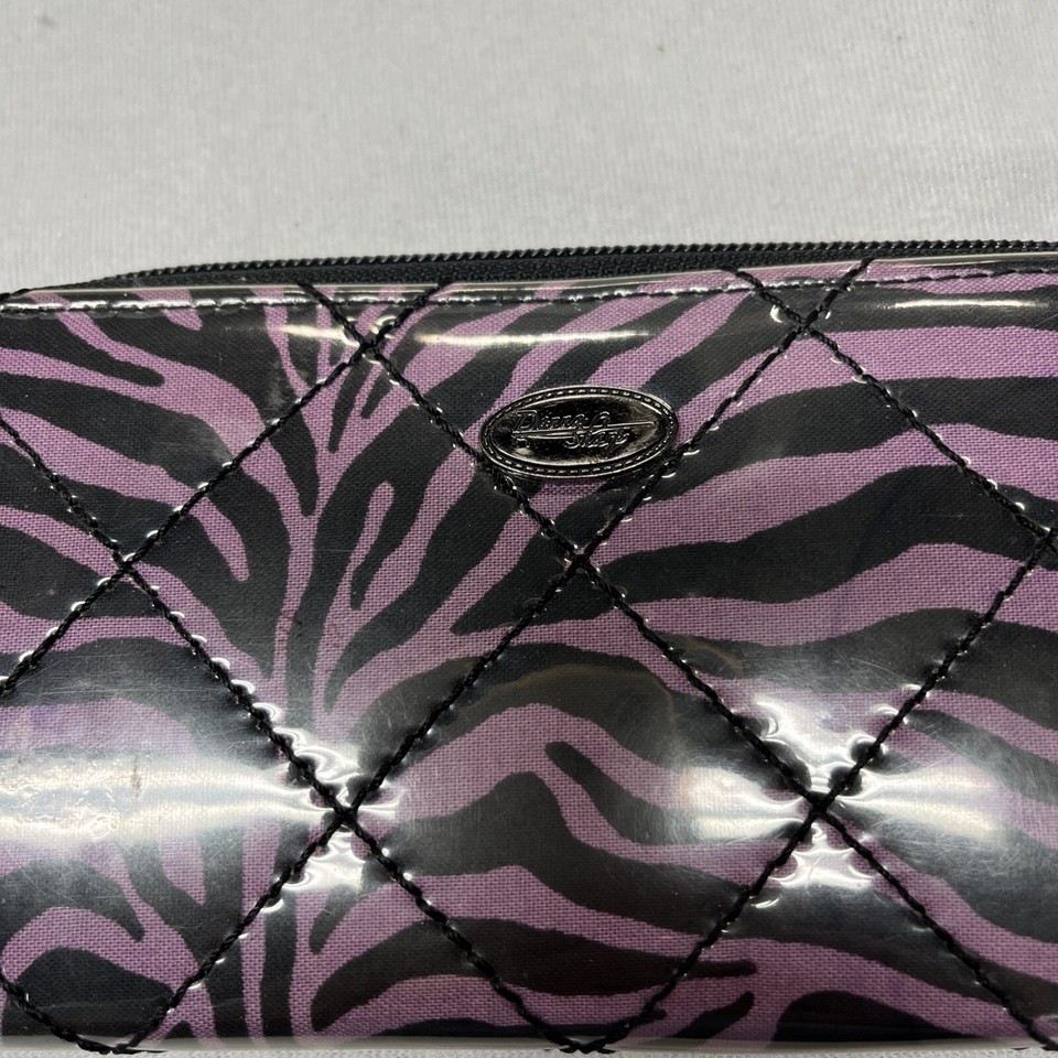 Donna Sharp Purple/Black Zebra Print Zip Around Wallet | eBay