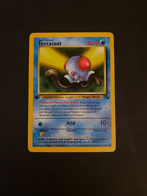 1999 POKEMON FOSSIL BASE UNLIMITED FIRST EDITION #56 TENTACOOL GEM MINT ...
