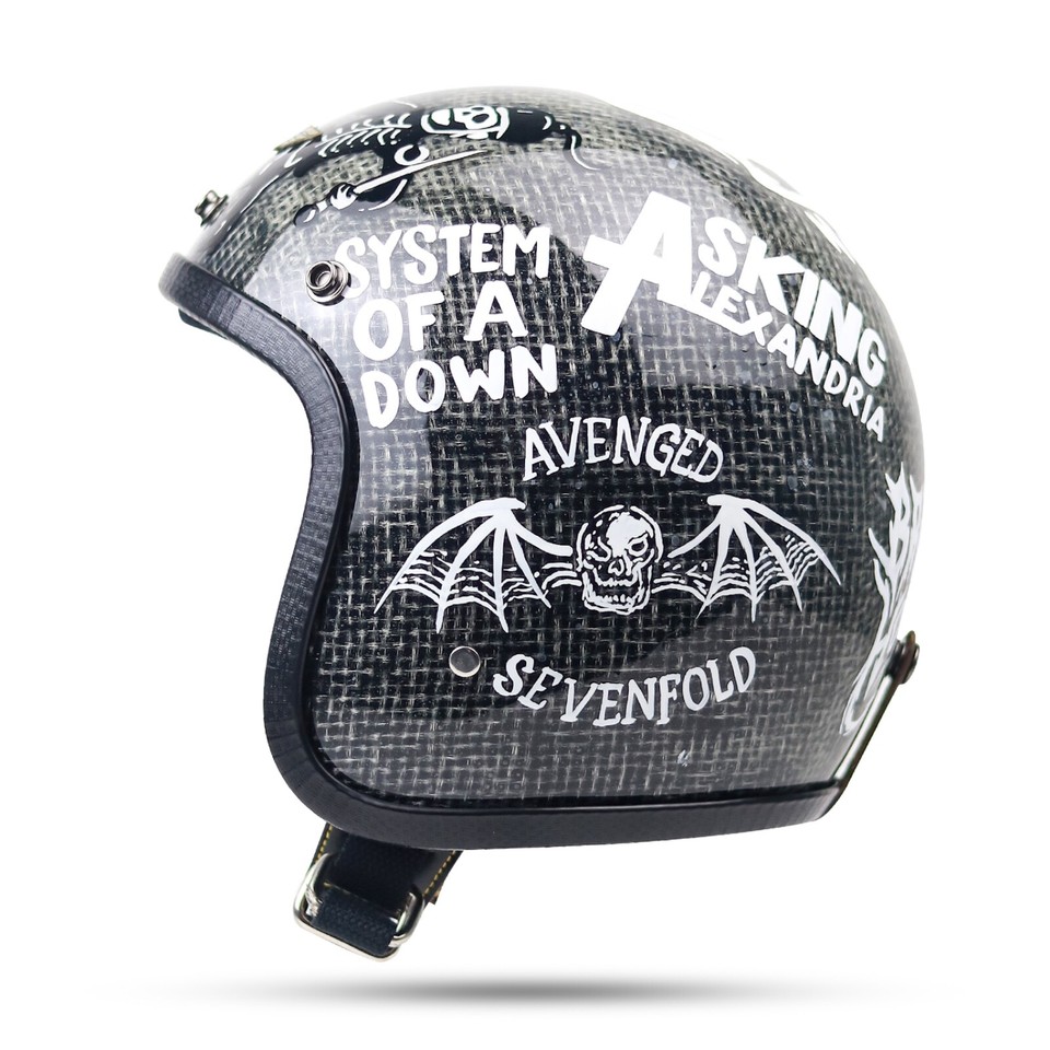 CUSTOM VINTAGE OPEN FACED HELMET SLIMHEAD TX500 RAW BOBBER CHOPPER ...