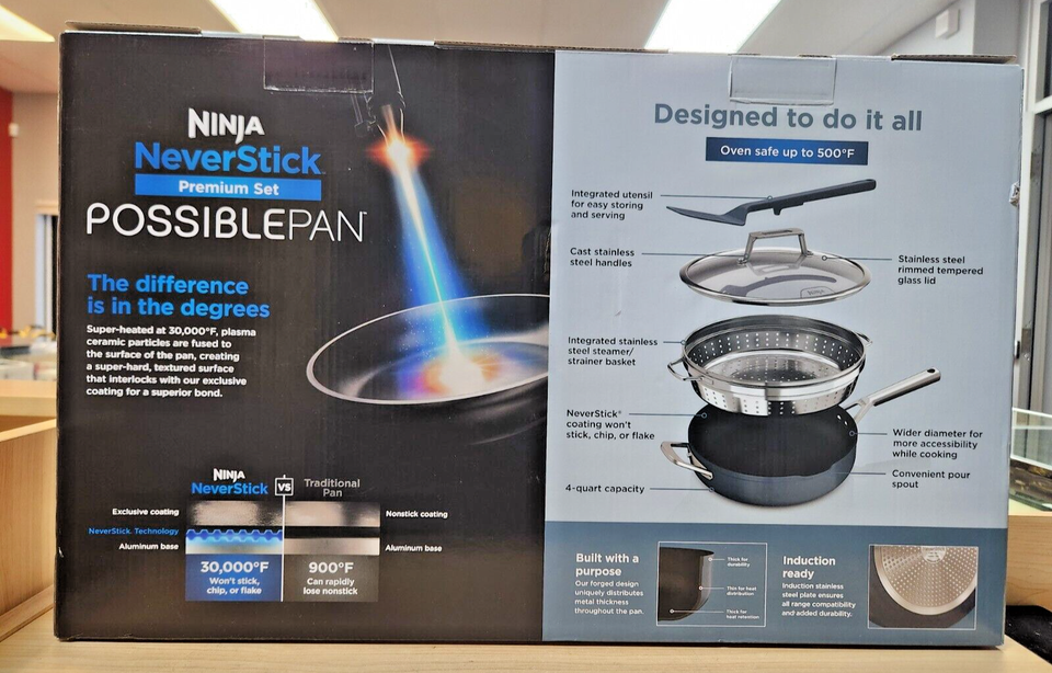 Ninja Foodi CW102BL, NeverStick Premium Set Possible Pan, Blue FREE S&H ...