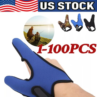 100× Fishing Gloves Surf Casting Finger Stall Protector Anti-Slip ...