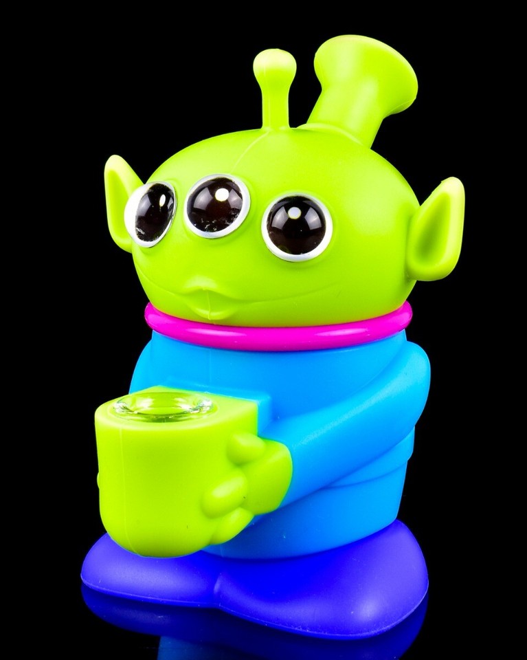 CUTE Bong Toy Alien Bong Silicone Bong Bubbler Glass Water Pipe MINI ...