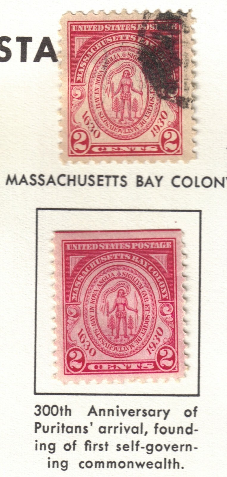 US 1930 2c Massachusetts Bay Colony Stamps, Scott 682, Gum | eBay