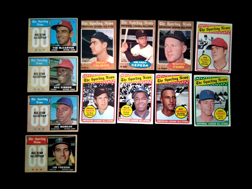 1962 1968 1969 Topps Robinson Gibson Brock Ford Cepeda Baseball Lot 12 ...